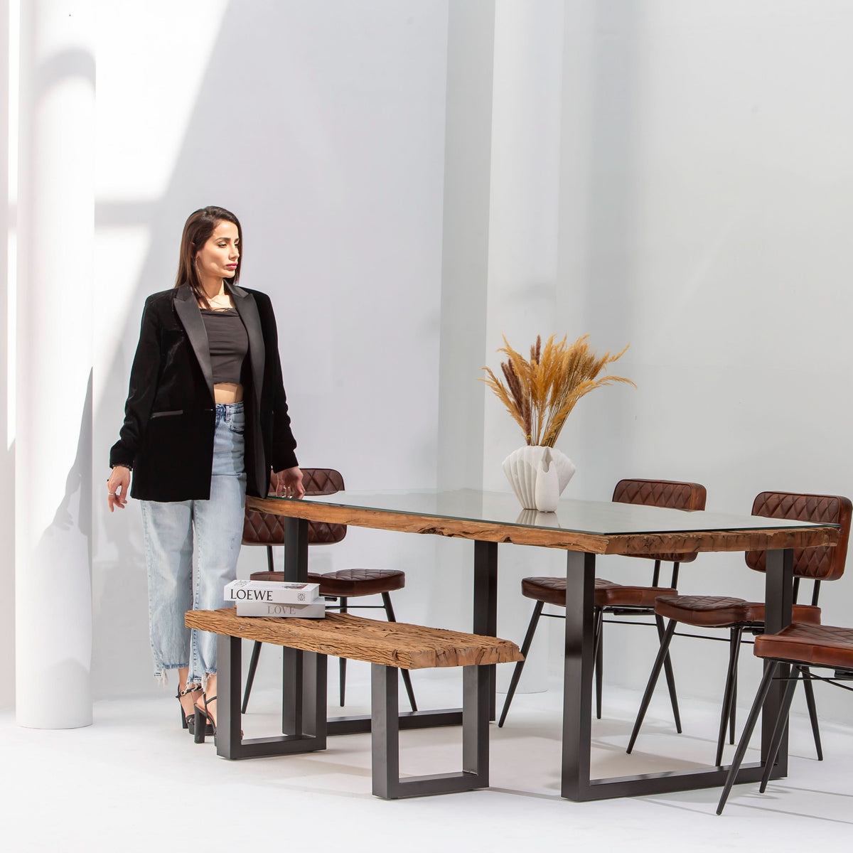 RAILWAY WOOD DINING TABLE