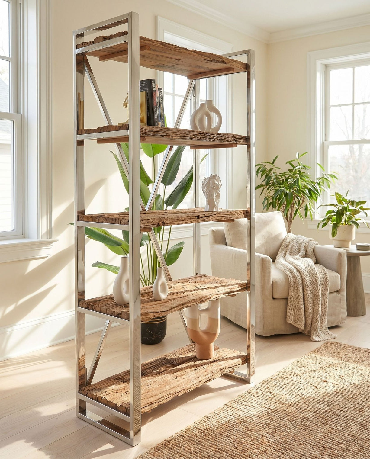 RAILWAY SLEEPER STEEL METAL BOOKSHELF